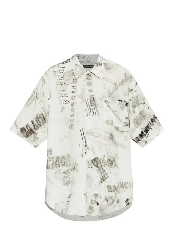 Balenciaga Minimal Short Sleeve Shirt Grey - Gray