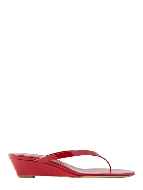 Christopher Esber Scala Leather Wedge Sandals - Red