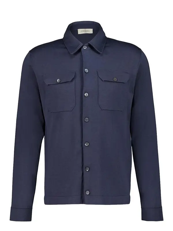 PIACENZA CASHMERE 1733 Silk Cotton Overshirt - Blue