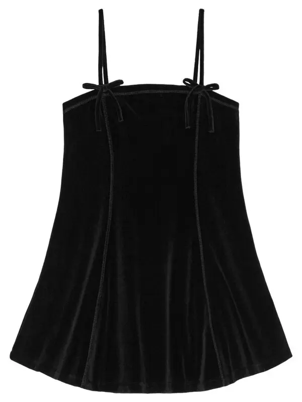 GANNI Velour Mini Dress - Black