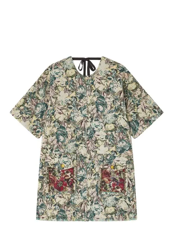 GANNI Tapestry Kimono Mini Dress - Mixed