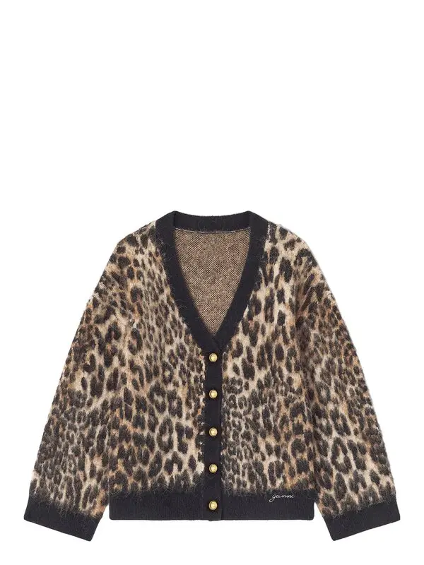 GANNI Leopard Cardigan - Mixed