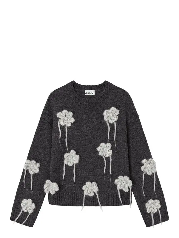 GANNI Crochet Flower Sweater - Mixed