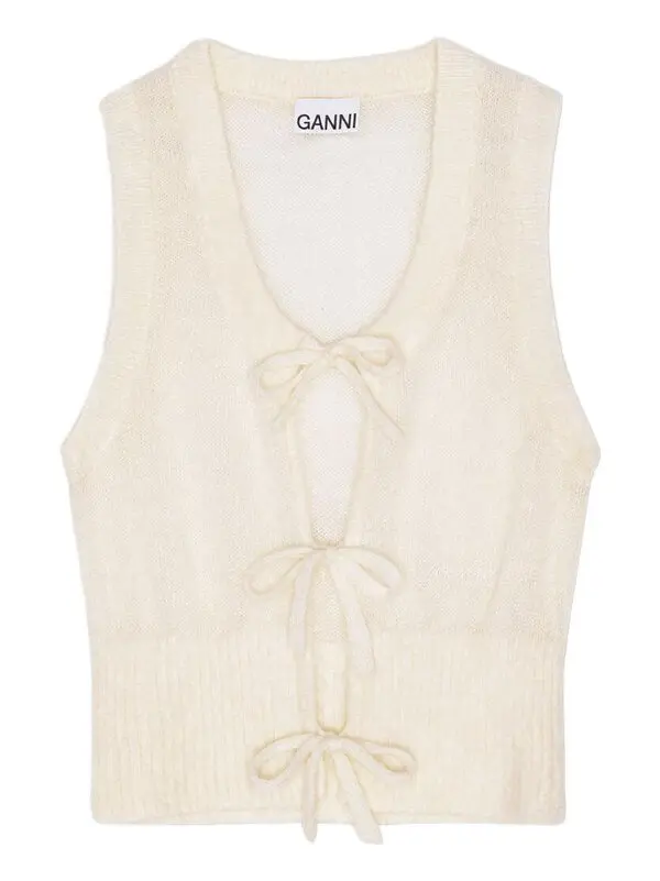 GANNI Tie String Vest - White