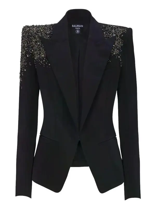 Balmain Embroidered Crepe Jacket - Black