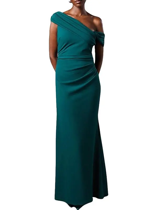 Coast Asymmetrical Neck Maxi Dress - Emerald