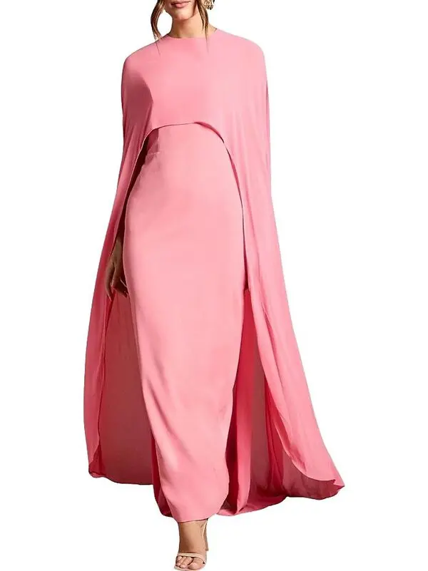 Coast Cape Sleeve Maxi Dress - Rose