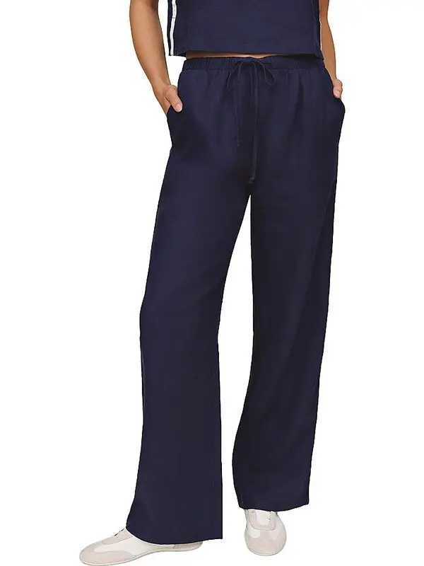Bella Dahl Sport Stripe Linen Pants - Nautical Night