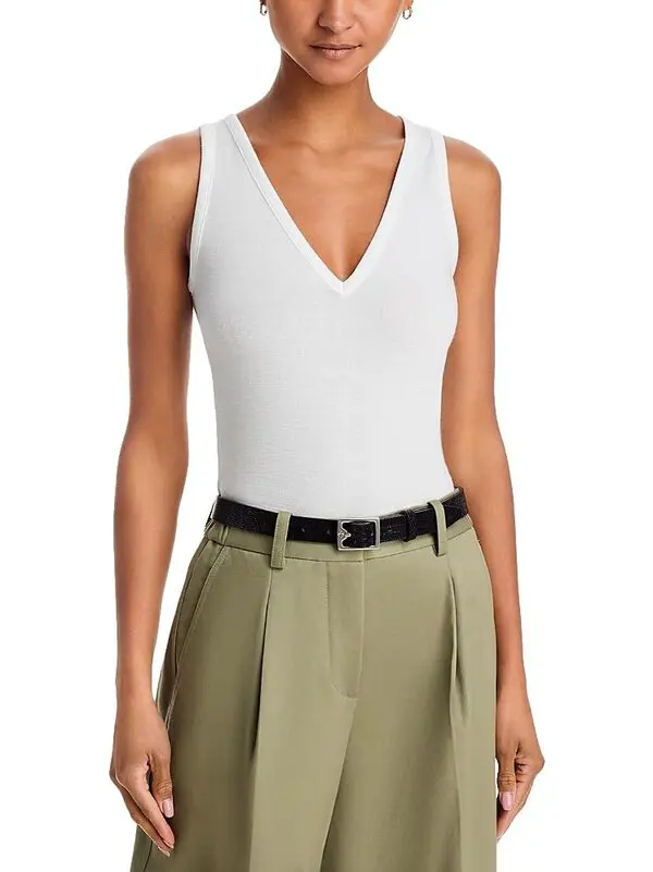 Rag & Bone Knit V Neck Tank - White