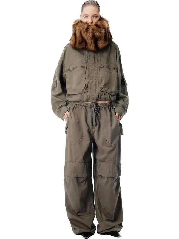 Alexander Wang Cropped Cargo Jacket - Washed Army Green