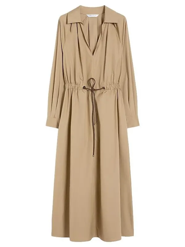 Max Mara Mxmpedaggi Drawstring Shirt Dress - Kaki