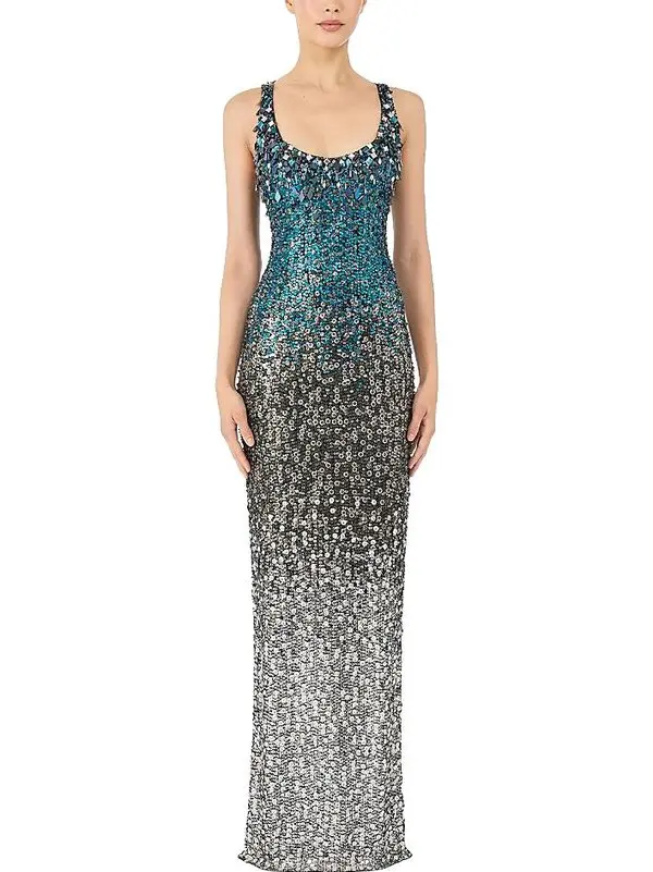 Jenny Packham Decora Sequin-embellished Maxi Dress - Liquorice