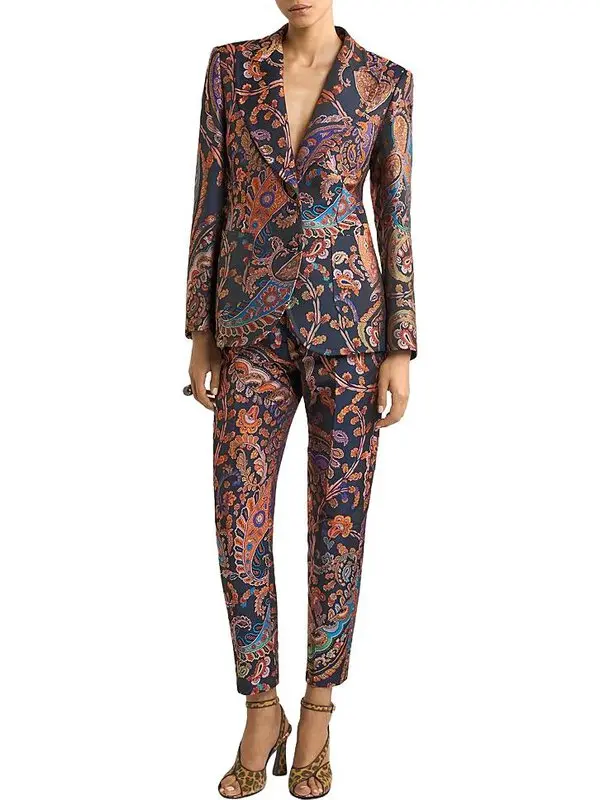 Etro Fitted Jacket With Peak Lapel - Multi/blue