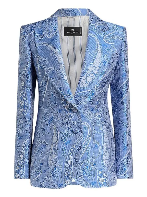Etro Fitted Jacket With Peak Lapel - Multi/blue