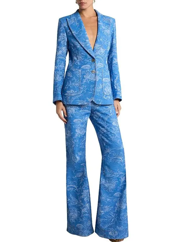 Etro Fitted Denim Jacket With Peak Lapel - Multi/light Blue