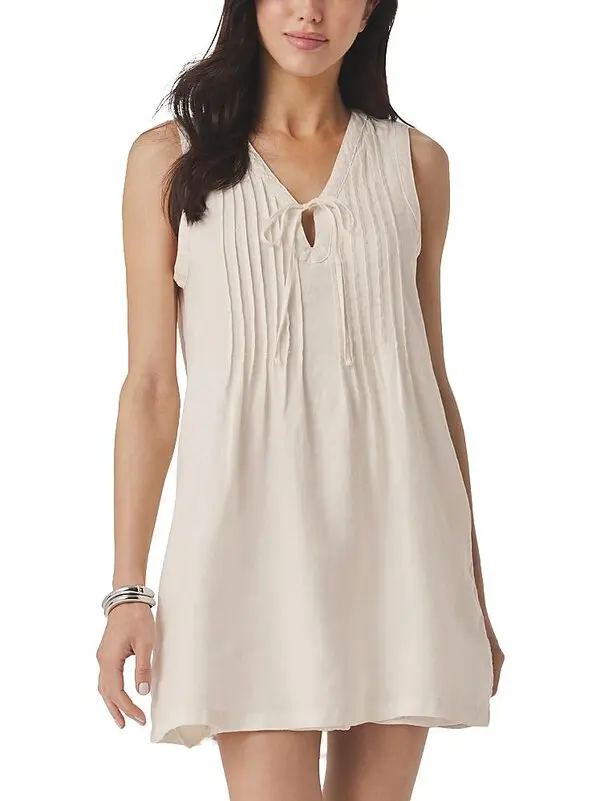 Splendid Stella Linen Mini Dress - Antique Pearl