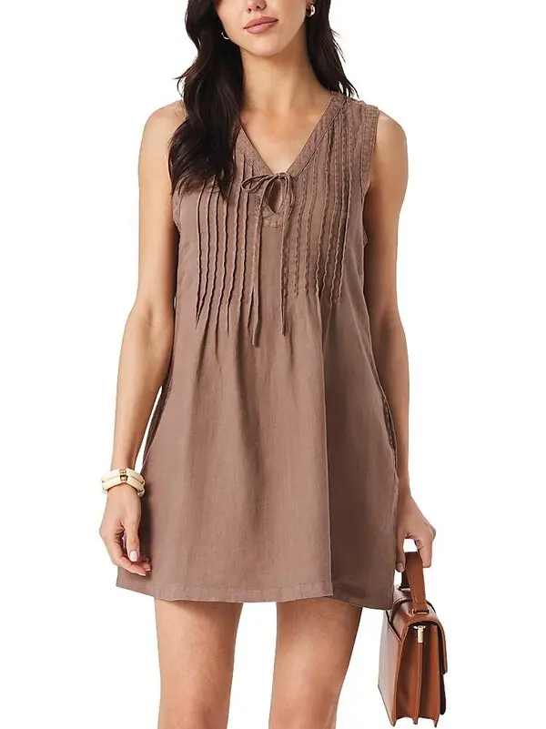 Splendid Stella Linen Mini Dress - Wicker
