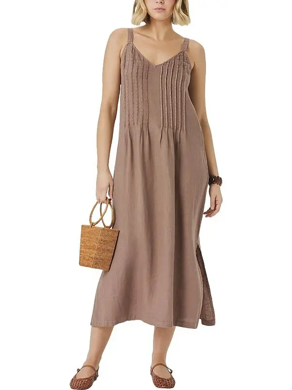 Splendid Stella Linen Pintuck Dress - Wicker