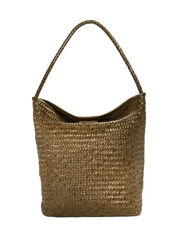 Madewell Signature Woven Leather Bucket Bag - Faded Olive
