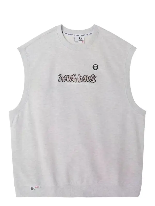 AAPE BY *A BATHING APE Embroidered Sleeveless Sweatshirt - Grey
