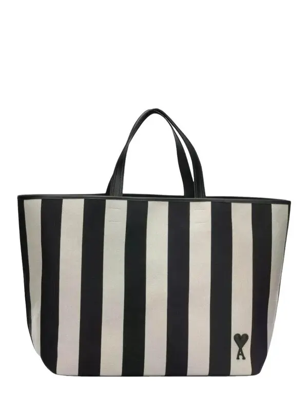 Ami Striped Tote Bag - Black