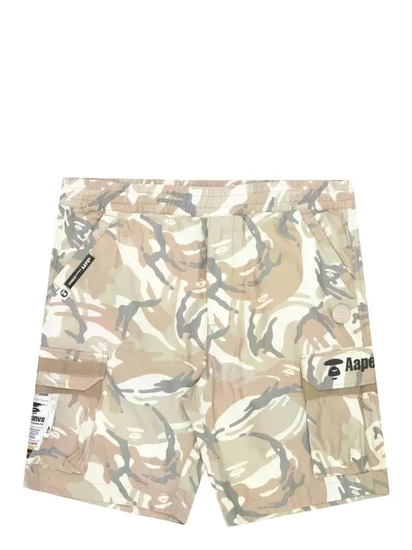 AAPE BY *A BATHING APE Moonface Camouflage Cargo Shorts - Neutrals