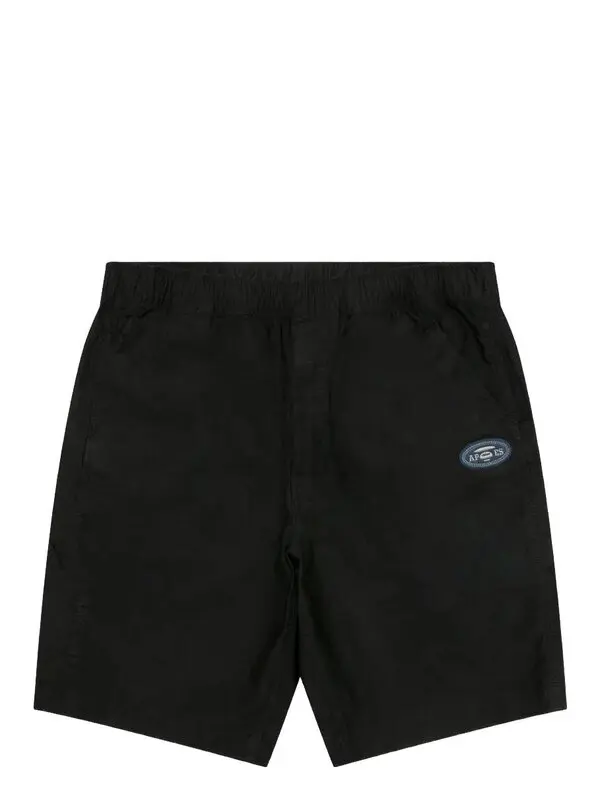 AAPE BY *A BATHING APE Cotton Cargo Shorts With Moonface Logo Patch - Black