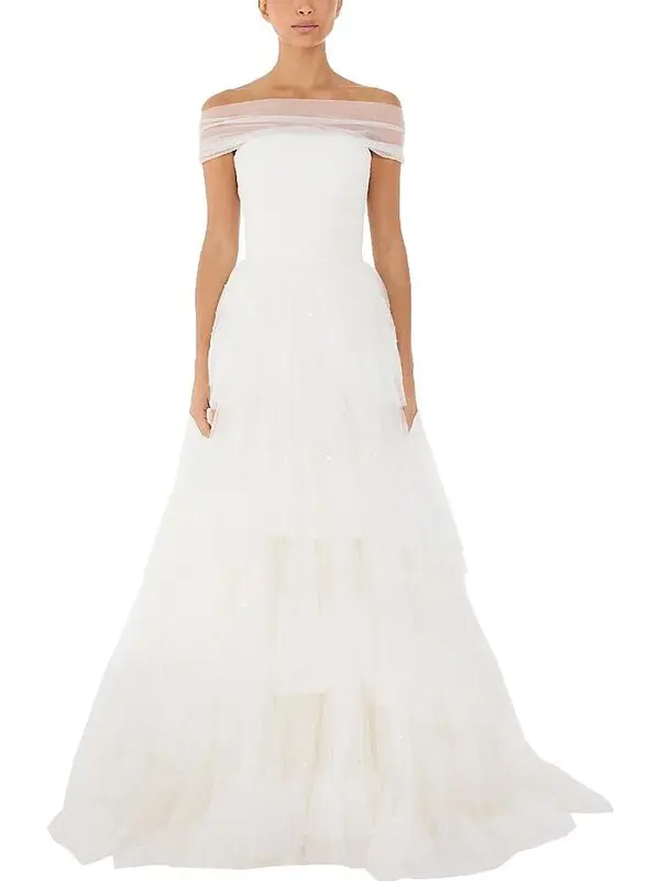 Jenny Packham Angel Falls Tiered Maxi Gown - Ivory