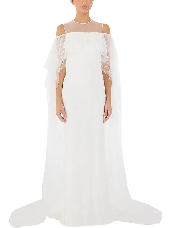 Jenny Packham Trevi Ruffled Dress - Ivory