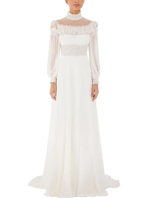 Jenny Packham Arden Ruffled Maxi Dress - Ivory