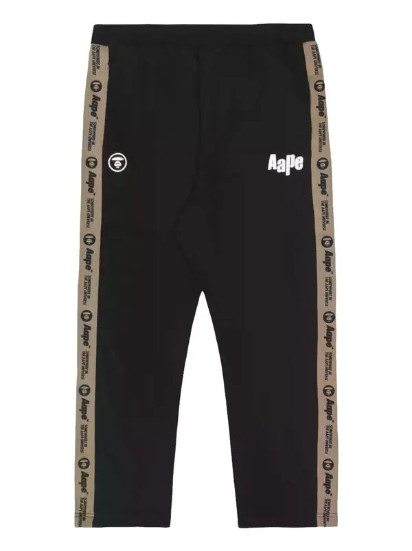 AAPE BY *A BATHING APE Moonface Logo-tape Track Pants - Black