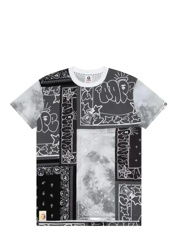 AAPE BY *A BATHING APE Moonface Bandana-print T-shirt - Black