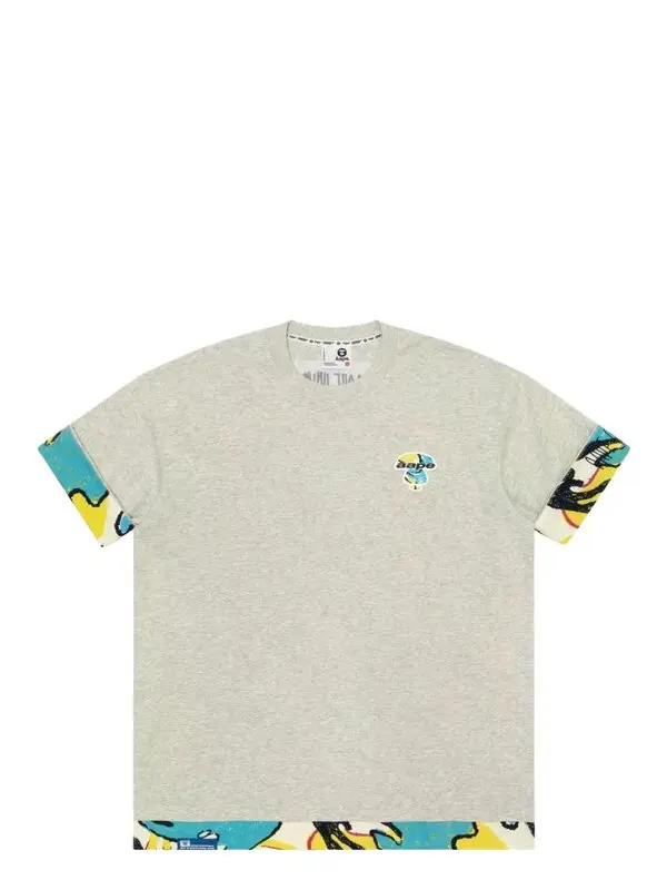 AAPE BY *A BATHING APE Moonface Contrasting-trimmed T-shirt - Grey