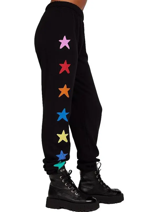 Lauren Moshi Tanzy Brushed Stars Jogger - Black