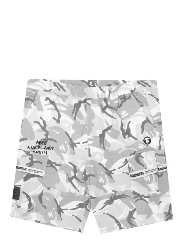 AAPE BY *A BATHING APE Moonface Camo Cargo Shorts - White