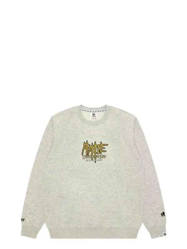 AAPE BY *A BATHING APE Logo-print Crew-neck Sweatshirt - Grey