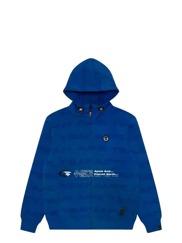 AAPE BY *A BATHING APE Moonface Logo Monogram Hoodie - Blue