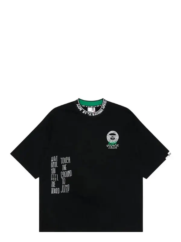 AAPE BY *A BATHING APE Moonface Logo-print Cotton T-shirt - Black
