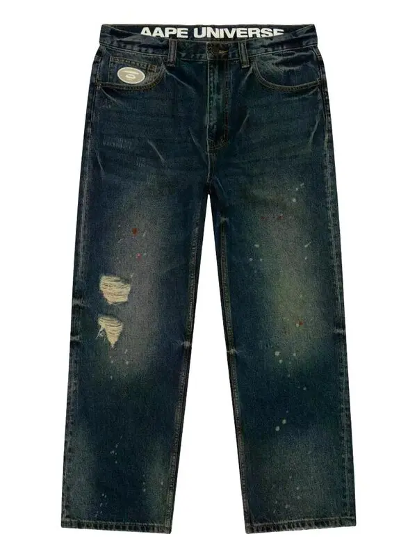 AAPE BY *A BATHING APE Distressed Jeans - Blue