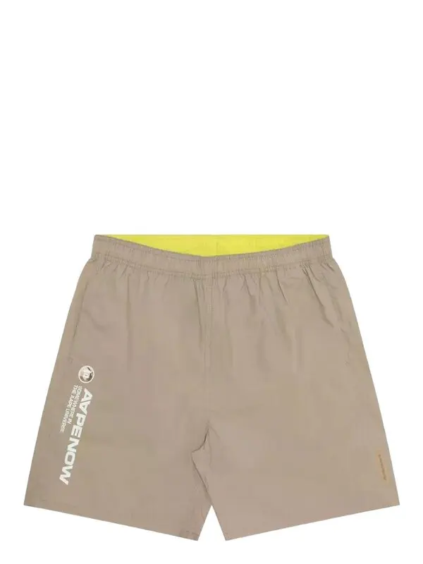 AAPE BY *A BATHING APE Logo-print Relaxed Fit Shorts - Neutrals