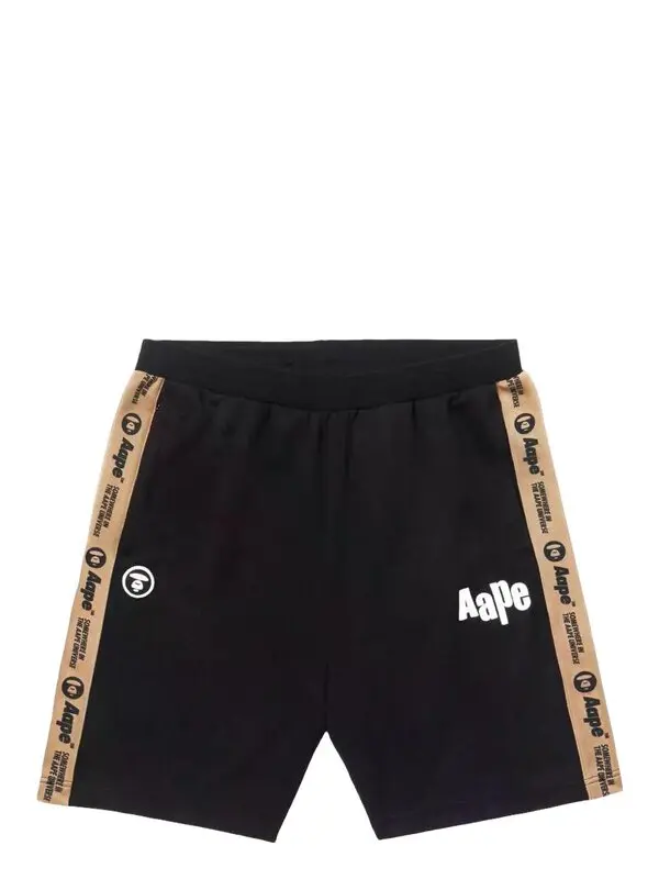 AAPE BY *A BATHING APE Moonface Logo-tape Shorts - Black