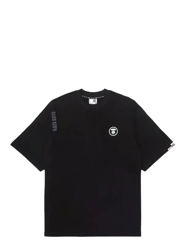 AAPE BY *A BATHING APE Moonface Embroidered-logo Cotton T-shirt - Black