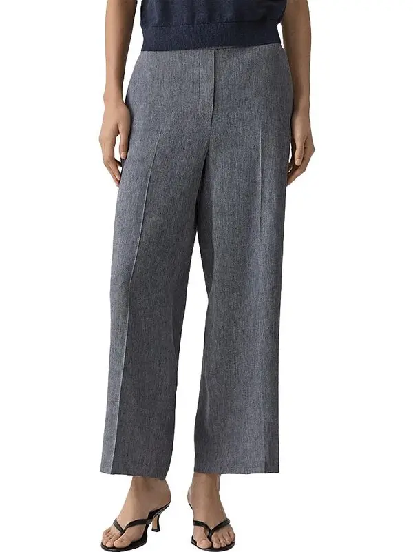 Theory Classic Straight Pull-on Pants - Ink Blue