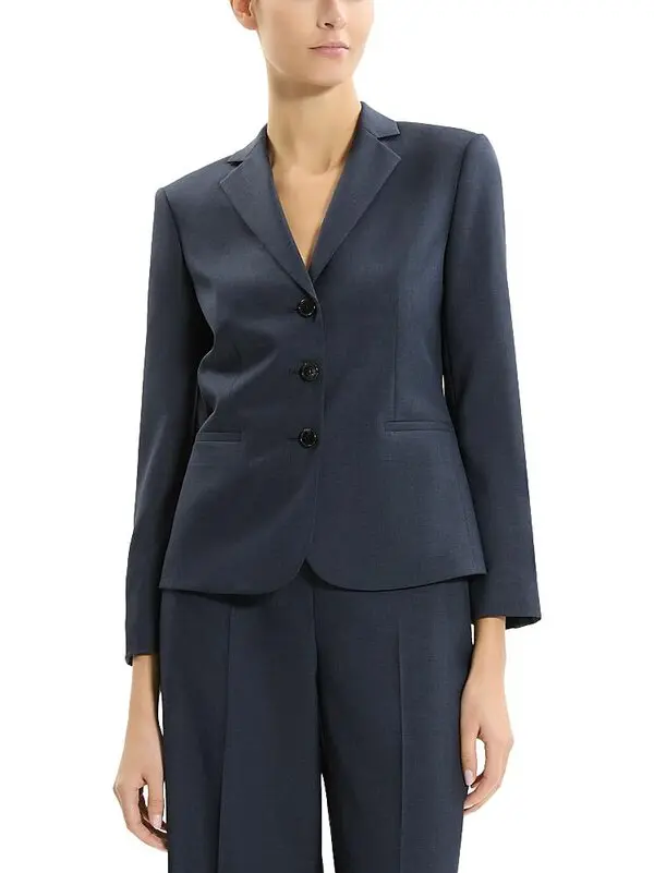 Theory Shrkn Three Button Jacket - Nocturnal Navy