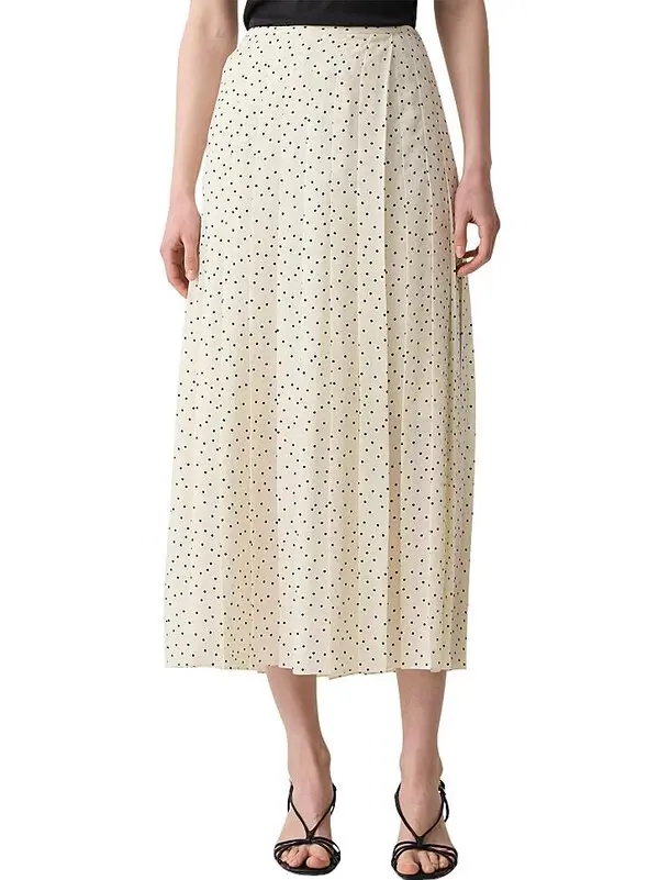 Theory Pleated Wrap Skirt - Ivory Multi