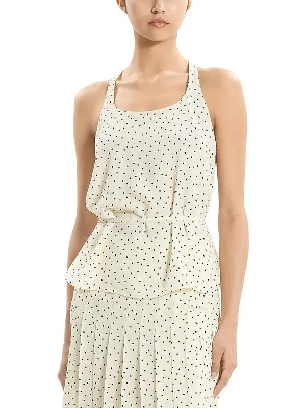 Theory Belted Halter Neck Top - Ivory Multi