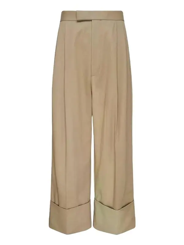 Thom Browne Double-pleat Turned-up Trousers - Neutrals