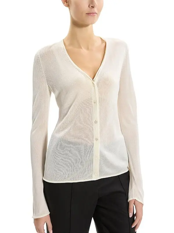 Theory Jersey Edge Cardigan - Ivory