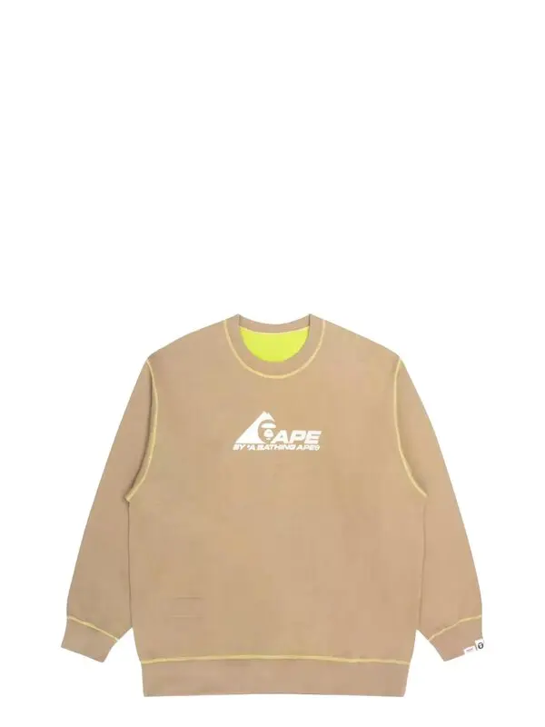 AAPE BY *A BATHING APE Logo-print Reversible Sweatshirt - Neutrals