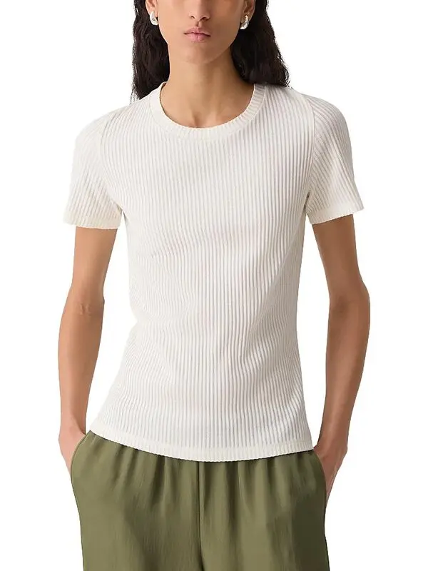 Theory Ribbed Tee - Ivory